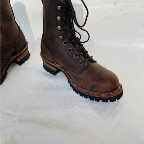 Frye | Shoes | Frye Logger 6g Brown Combat Lace Up Boots Sz 9 Women 6 ...